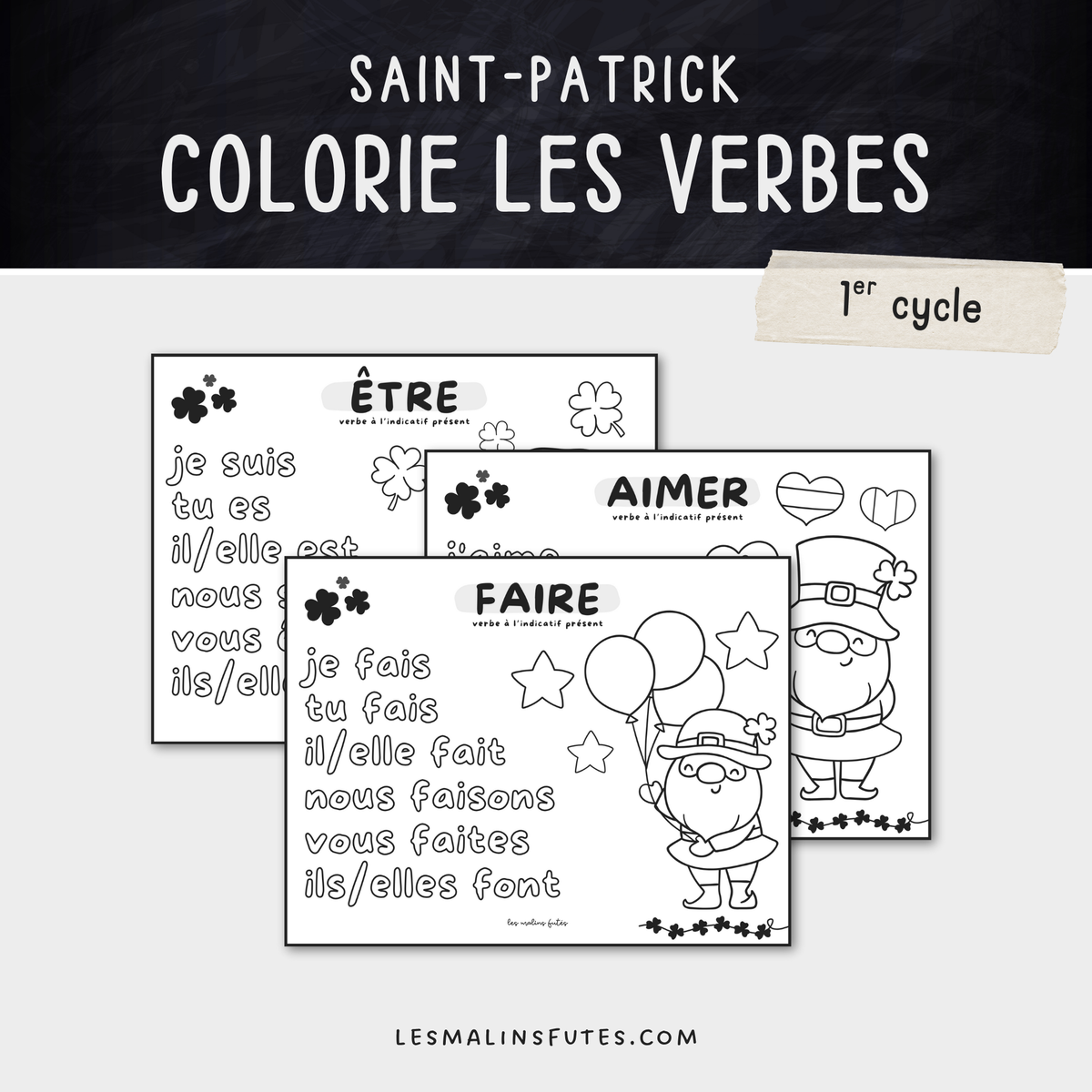 Colorie les verbes - Saint-Patrick – Les Malins Futés