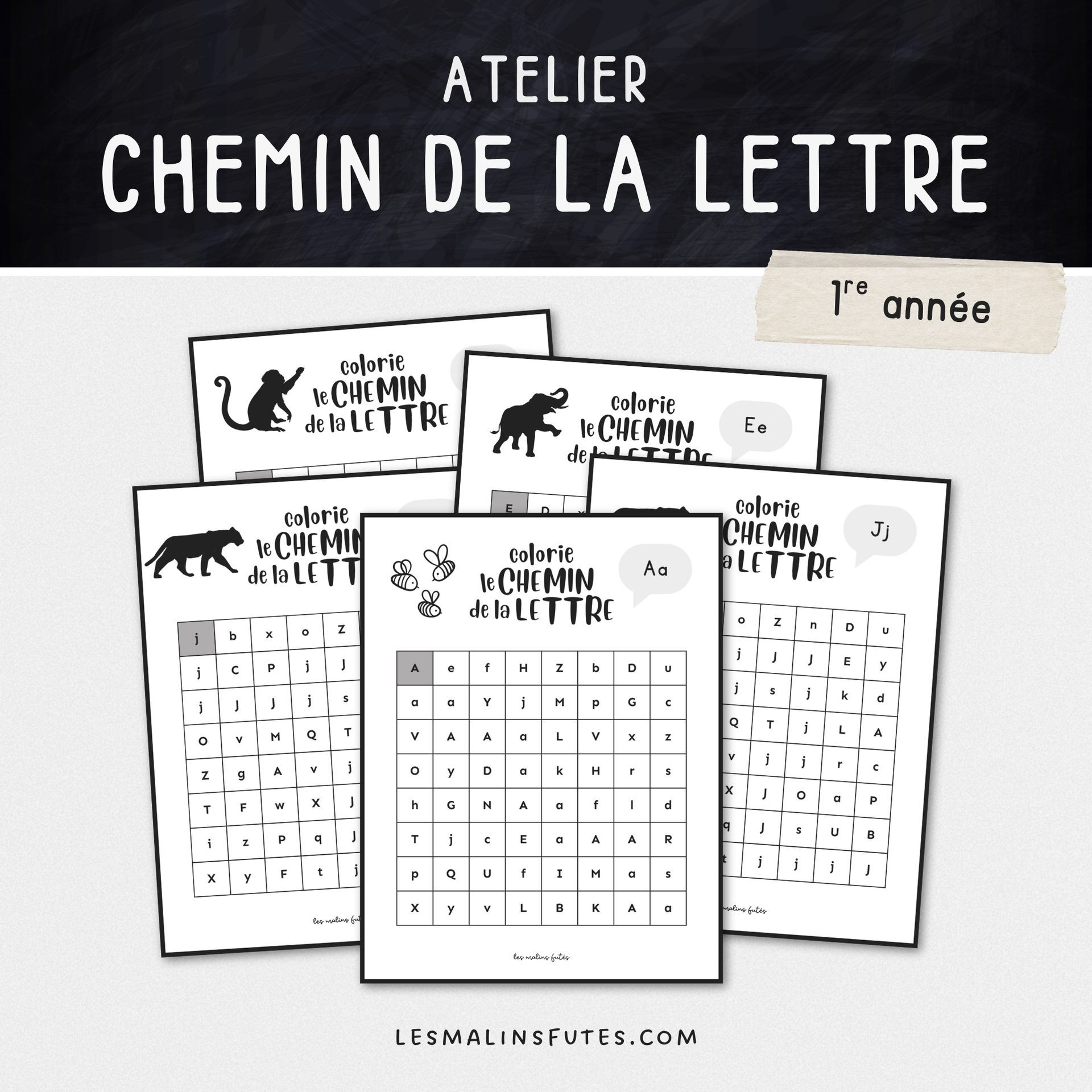 Colorie le chemin de la lettre - 1re année – Les Malins Futés