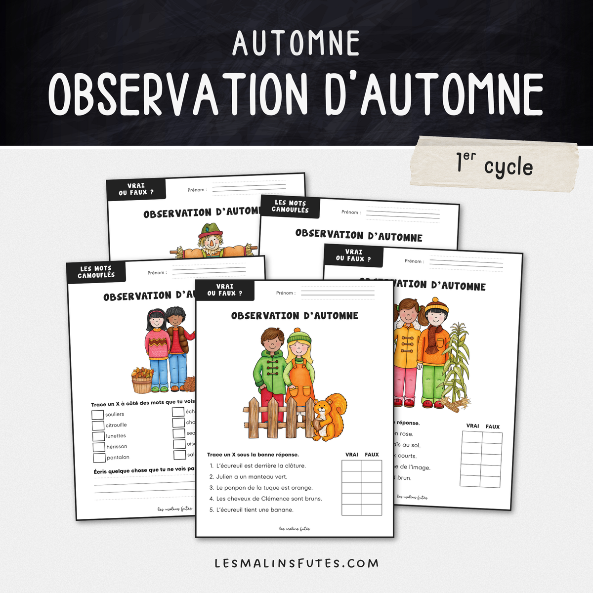 Ateliers de lecture – Observation d’automne | 10 fiches pour travailler ...