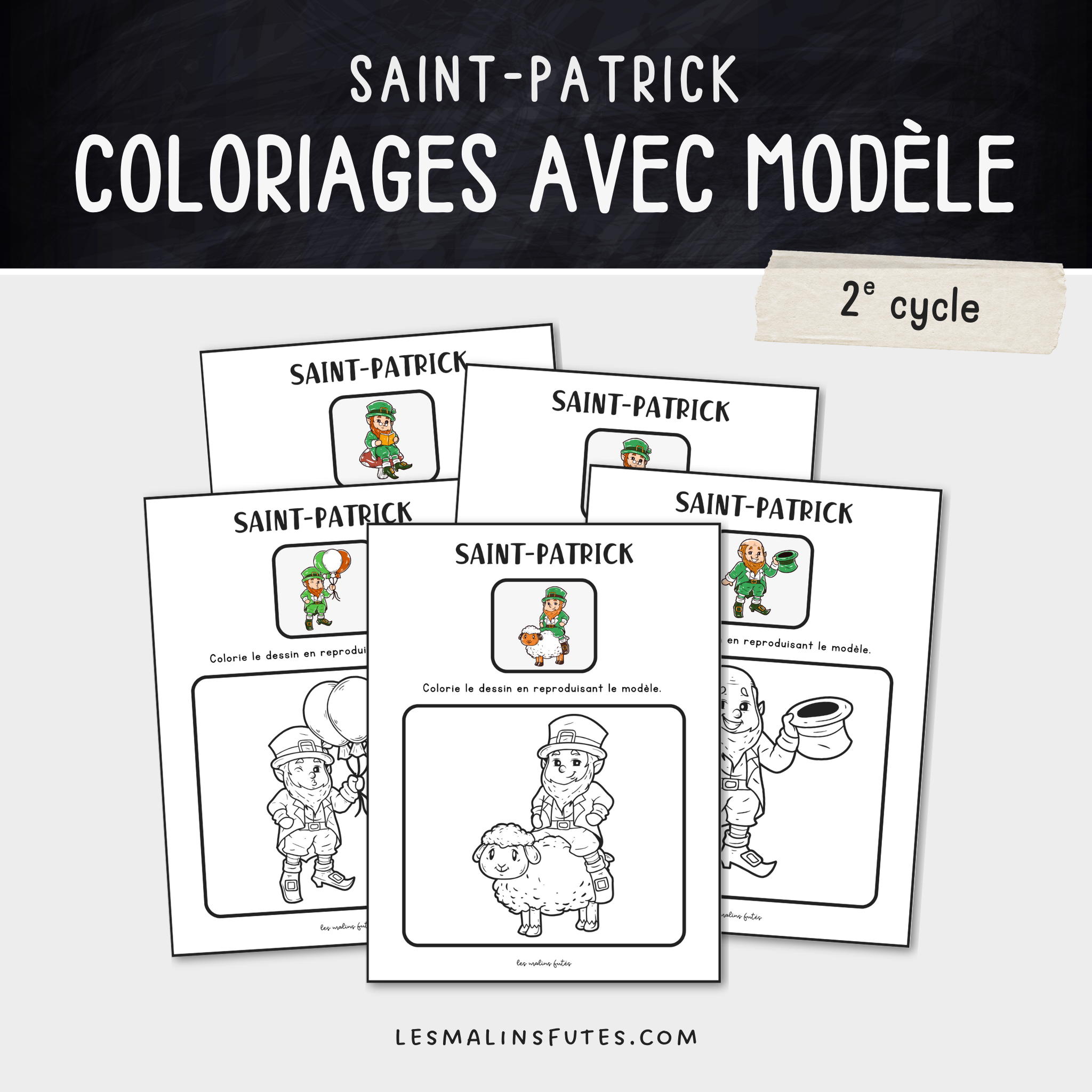 Coloriages avec modèle - St-Patrick – Les Malins Futés
