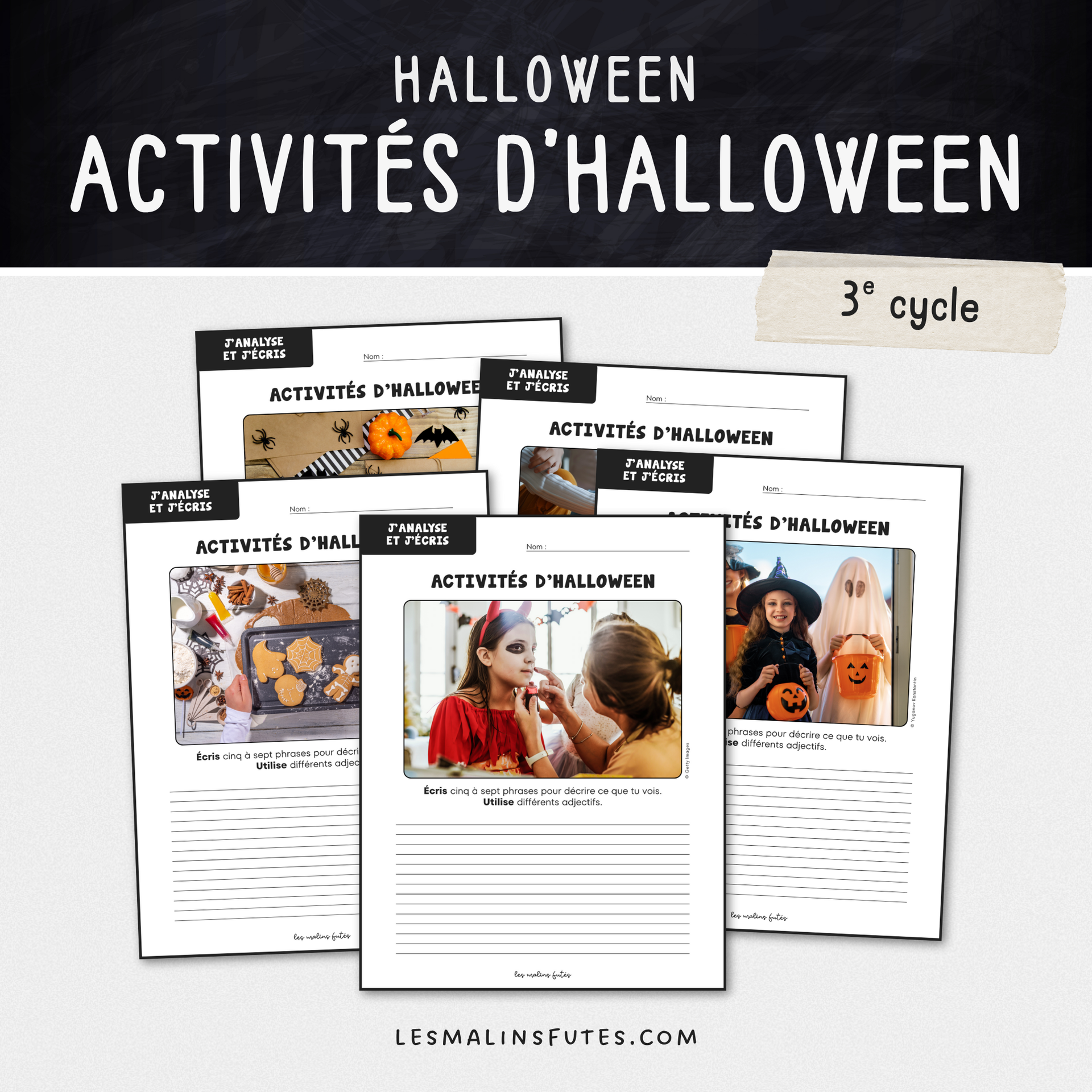 Écriture : Activités d'Halloween - 3e cycle – Les Malins Futés
