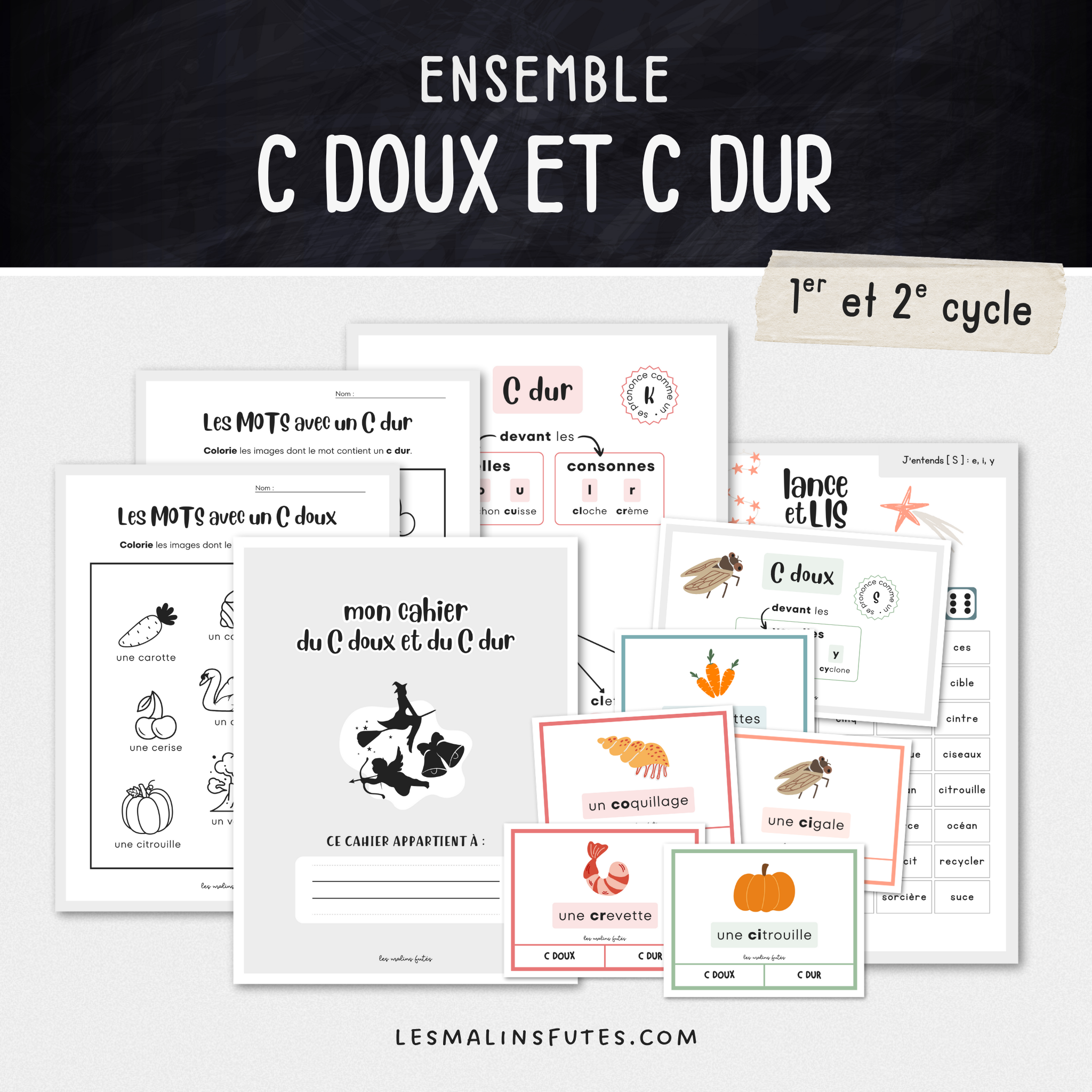 Ensemble de ressources – C doux et C dur | Cahier, cartes à tâches, jeu ...