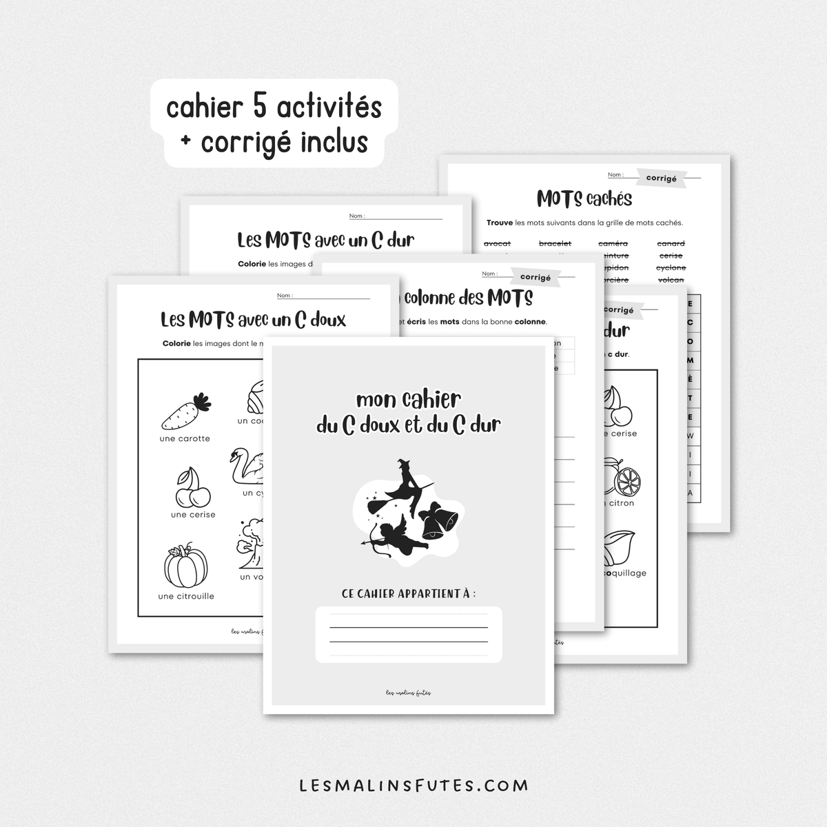 Ensemble de ressources – C doux et C dur | Cahier, cartes à tâches, jeu ...