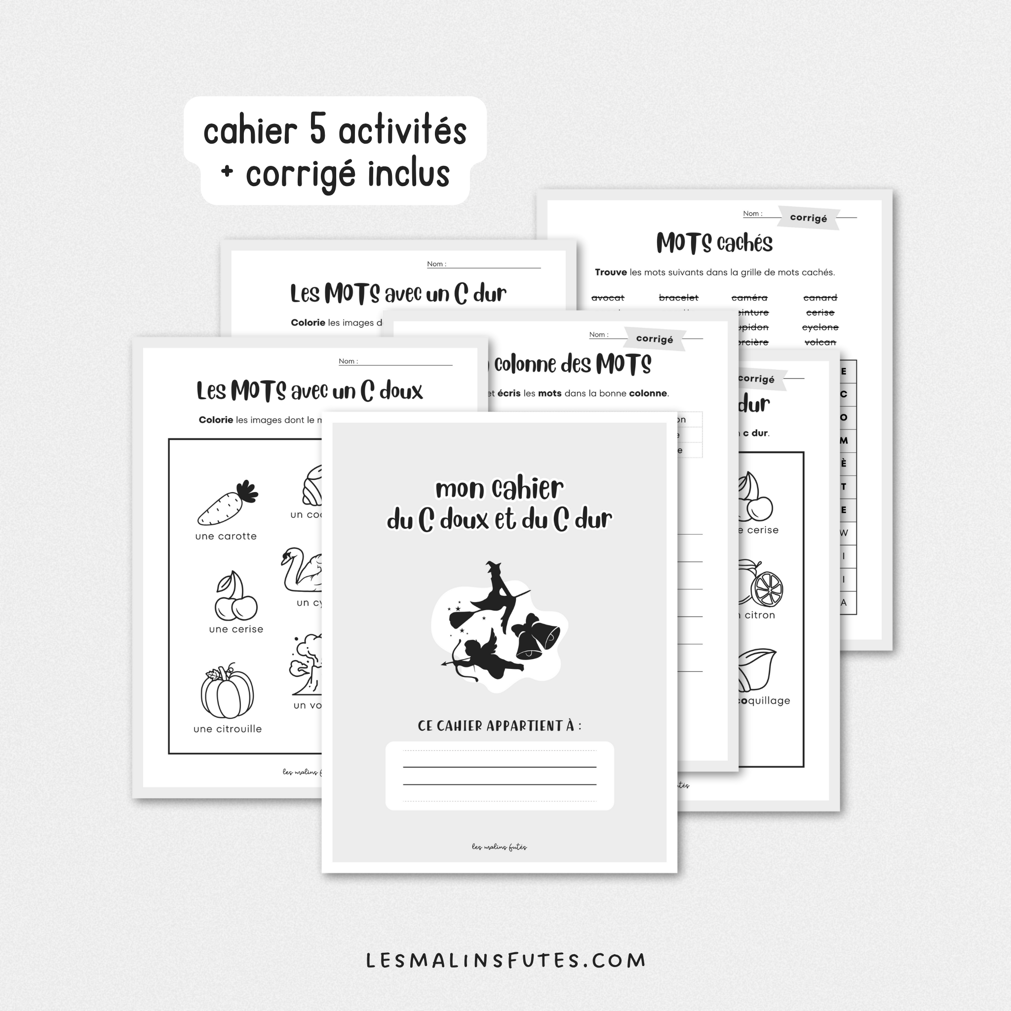 Ensemble de ressources – C doux et C dur | Cahier, cartes à tâches, jeu ...