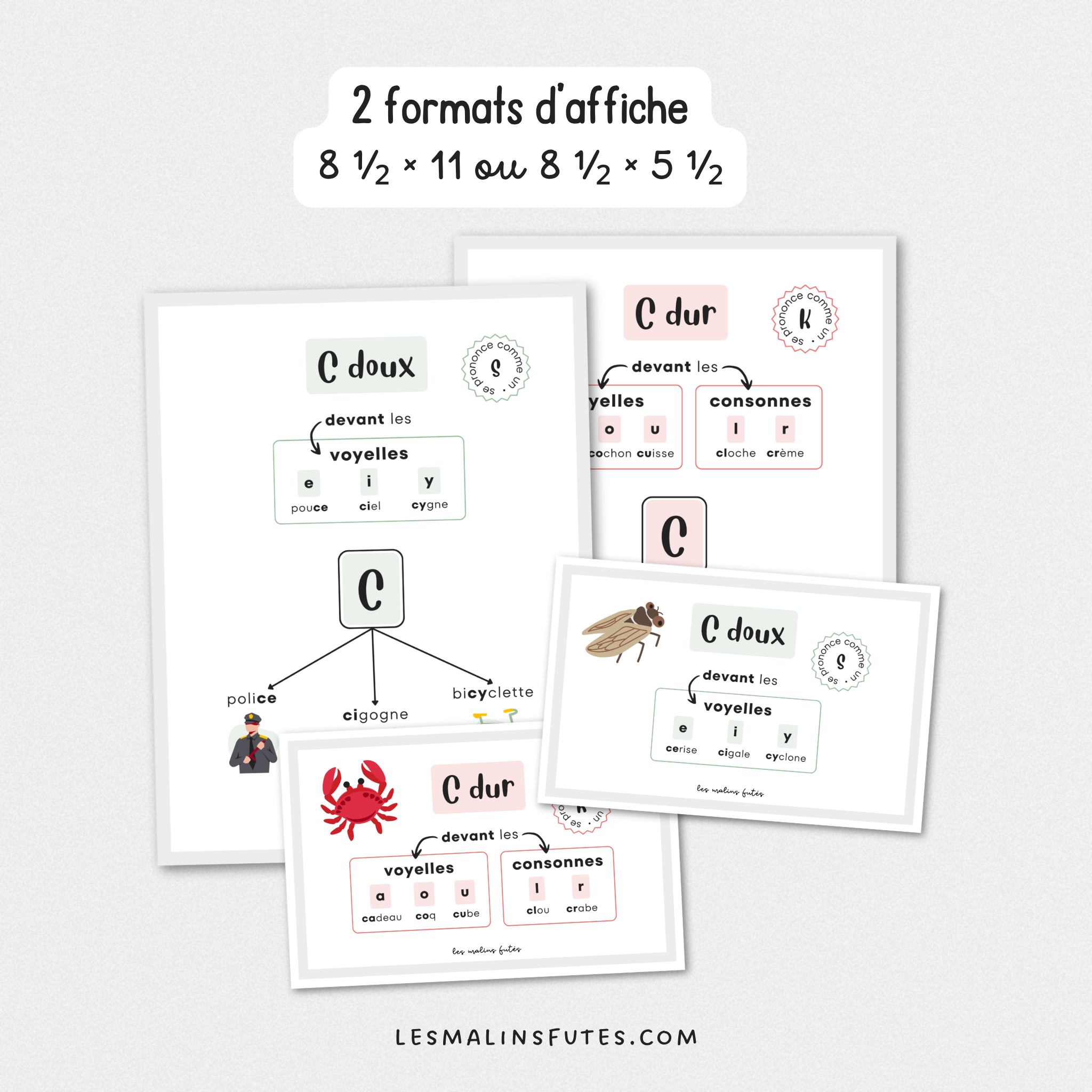 Ensemble de ressources – C doux et C dur | Cahier, cartes à tâches, jeu ...