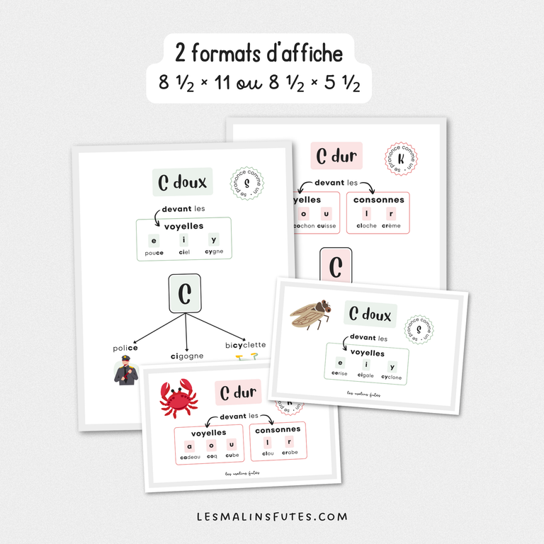 Ensemble de ressources – C doux et C dur | Cahier, cartes à tâches, jeu ...