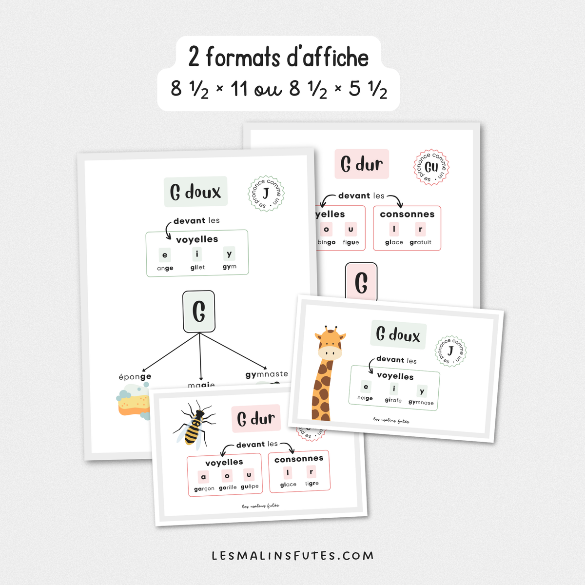 Ensemble de ressources – G doux et G dur | Cahier, cartes à tâches, jeu ...