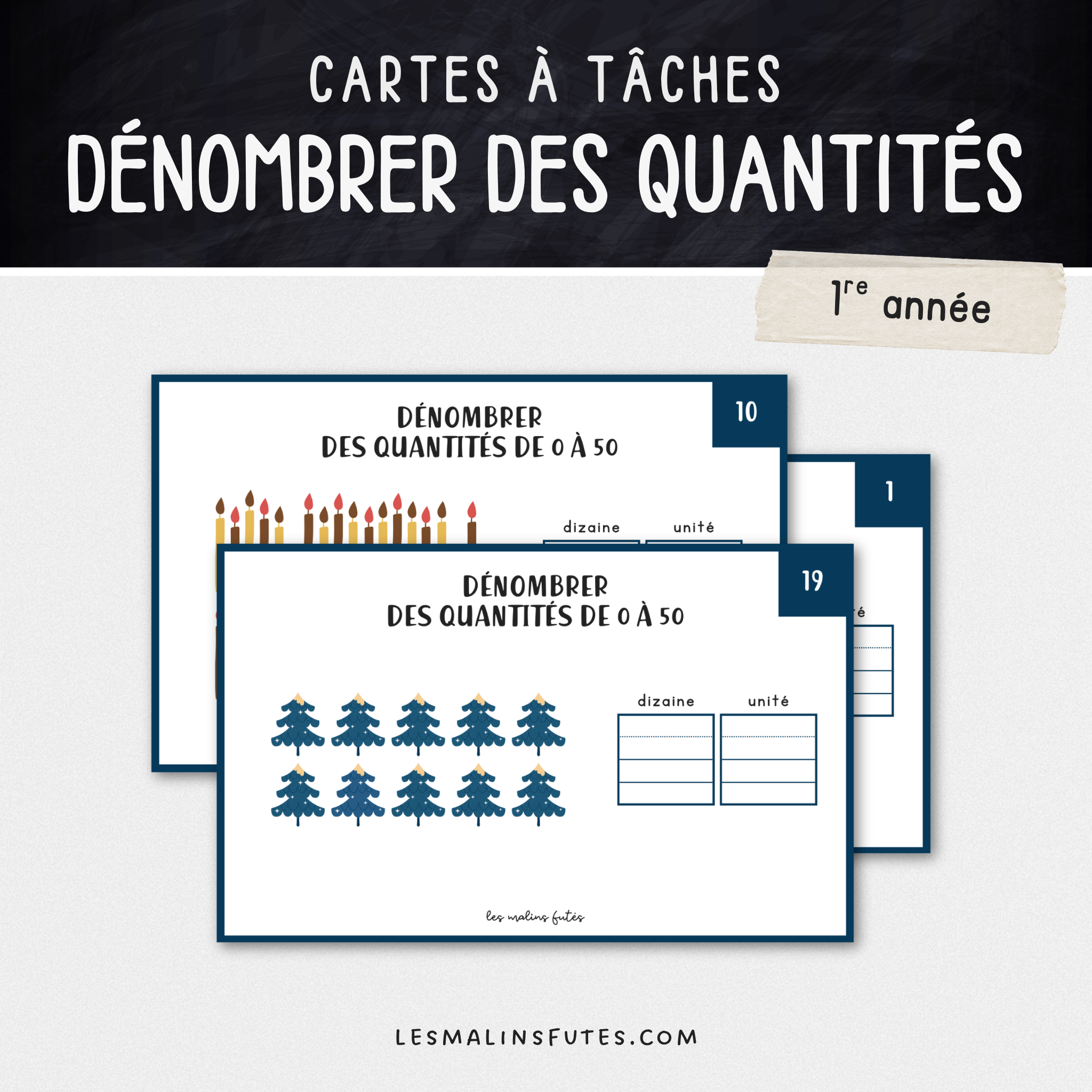 Dénombrer des quantités de 0 à 50 – Les Malins Futés