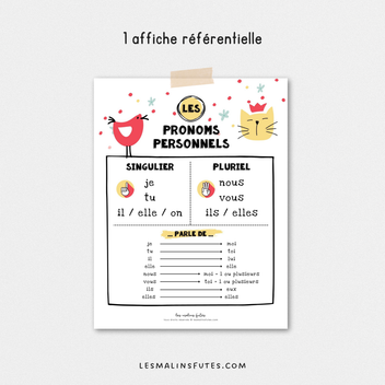 Les pronoms personnels - 1er et 2e cycle – Les Malins Futés