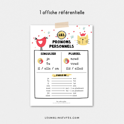 Les pronoms personnels - 1er et 2e cycle – Les Malins Futés