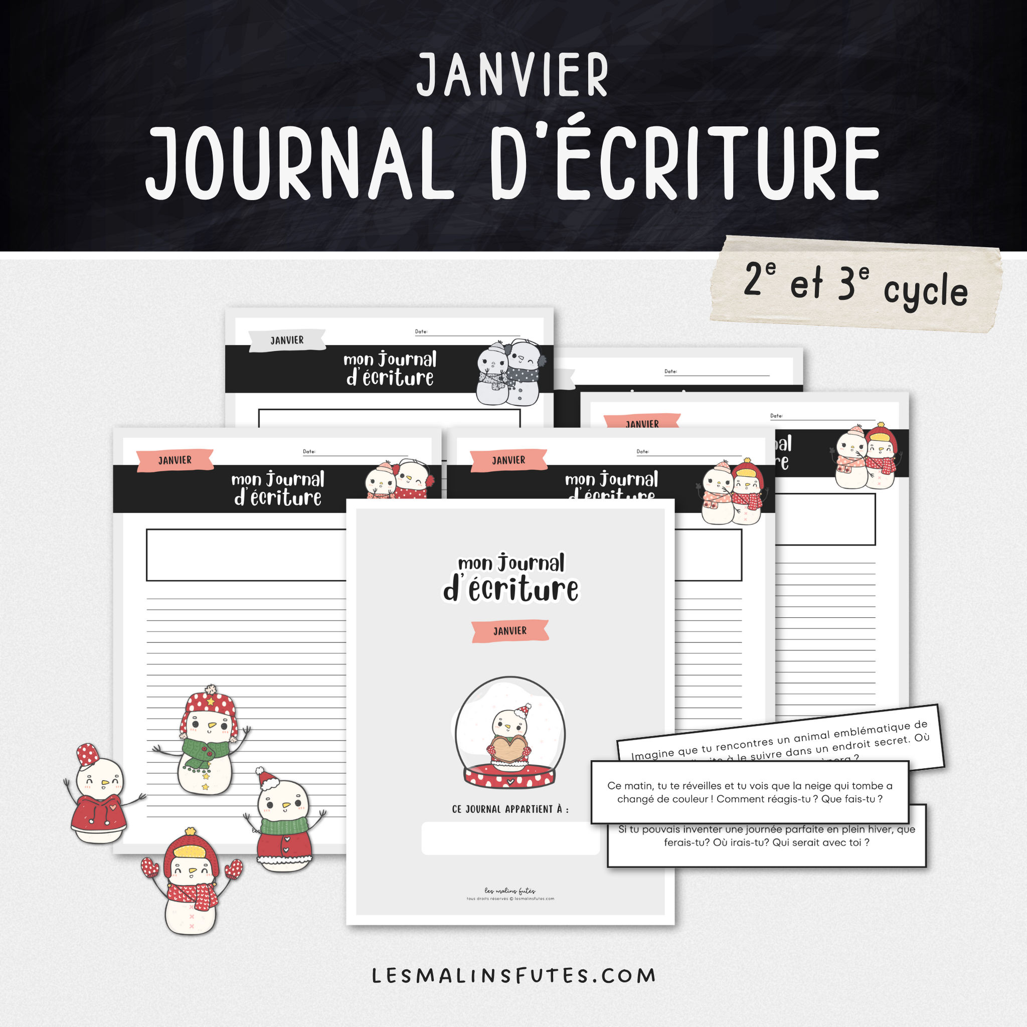 Journal d'écriture modifiable - janvier – Les Malins Futés