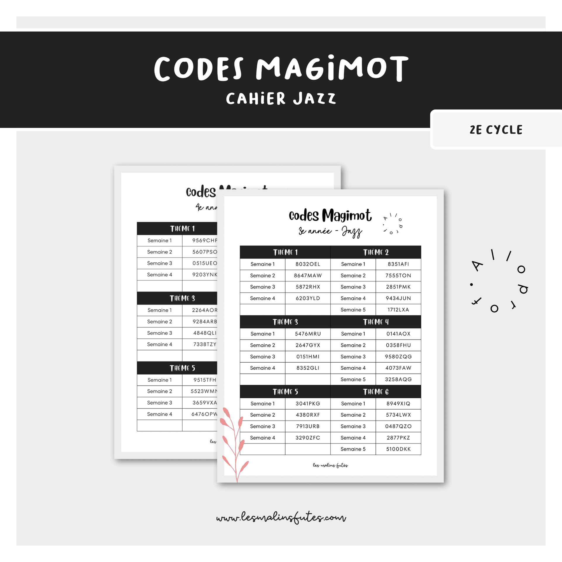 Codes Magimot - cahier Jazz – Les Malins Futés