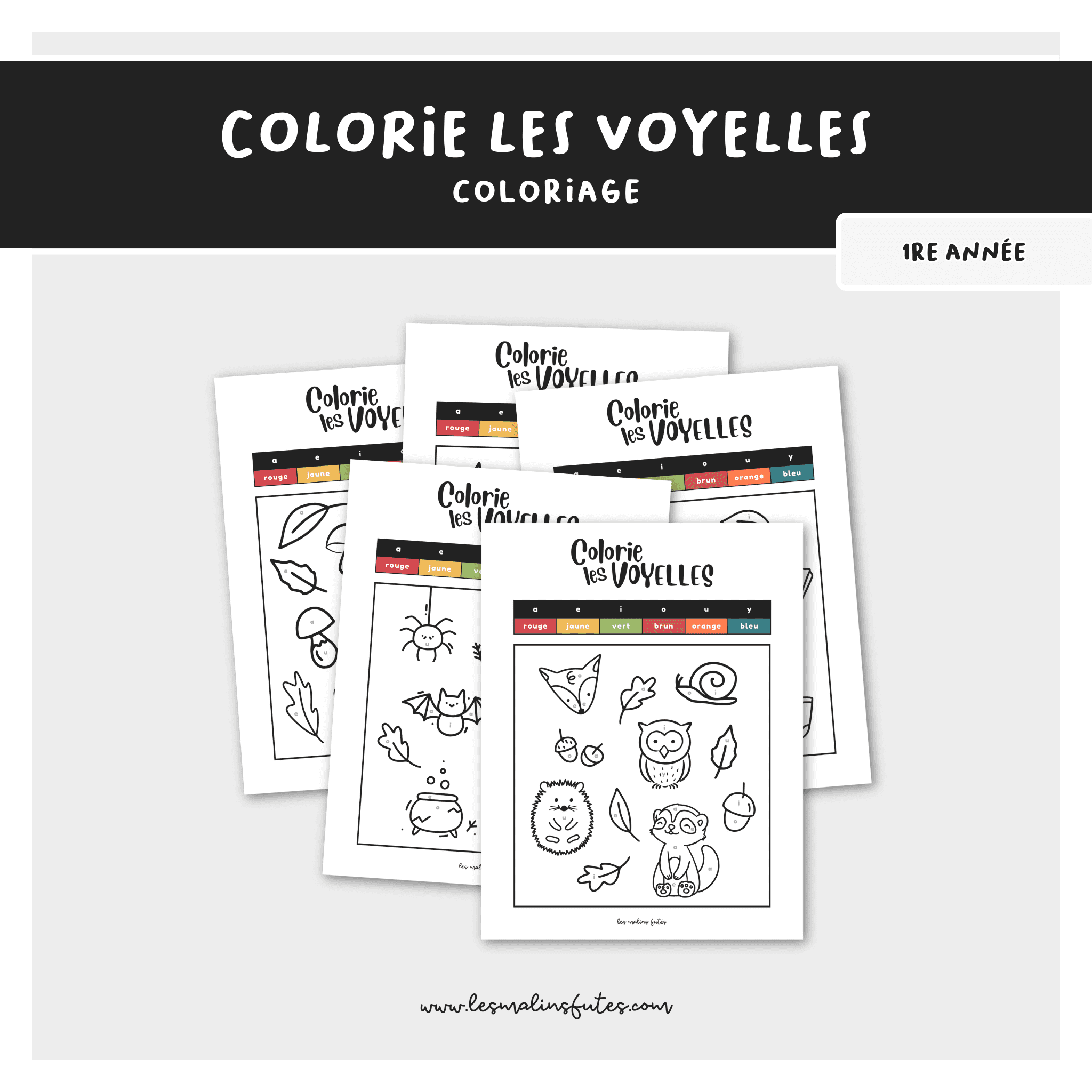 Colorie les voyelles – Les Malins Futés